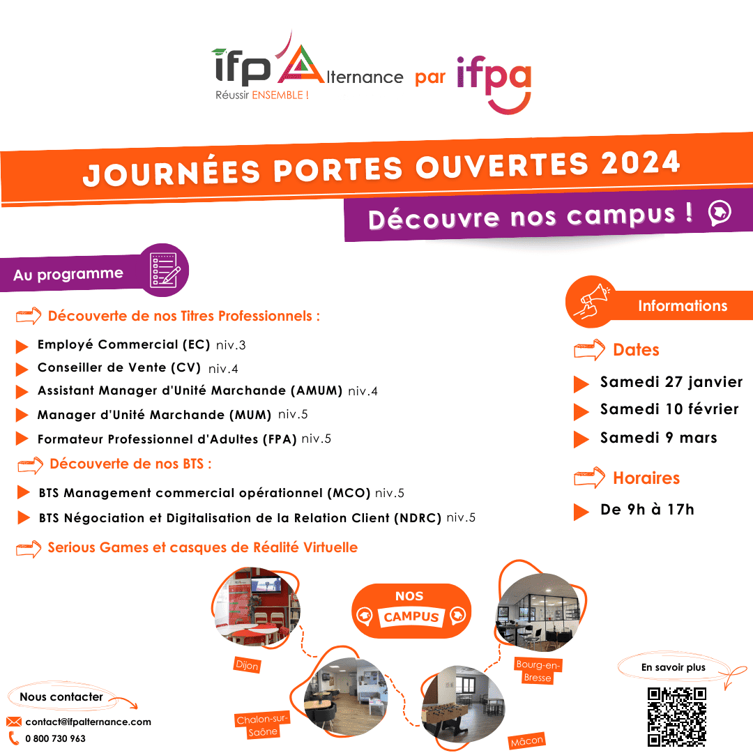 🌟 JOURNÉES PORTES OUVERTES 2024 🚀 - IFP'Alternance